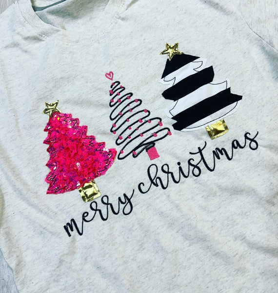 Glam Trees Merry Christmas - Pink – Sew Fancy Designs