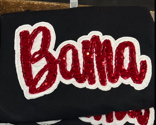 Double Stacked Cursive BAMA Spirit Shirt or Sweatshirt – Sew Fancy Designs